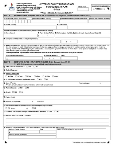 JCPS Forms - UofL General Peds
