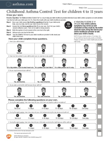 Asthma Forms - UofL General Peds
