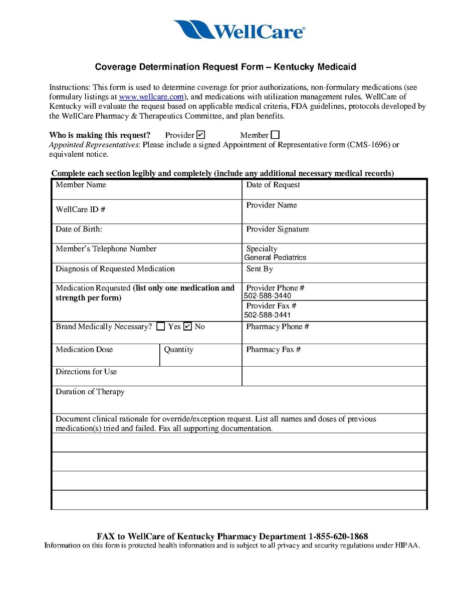File:Wellcare PA Form.pdf - UofL General Peds